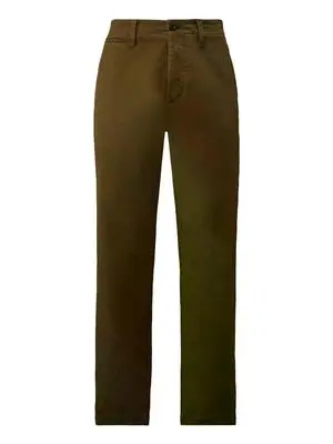C.P. COMPANY Button-fastening Cotton Trousers - Green
