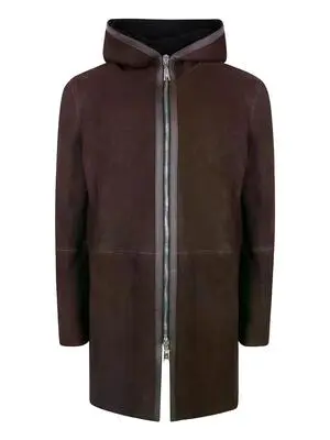 Tagliatore Wilson Hooded Zip Coat - Brown