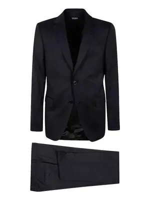 Zegna Checked Suit - Black