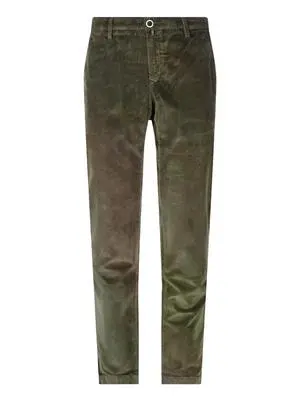 Jacob Cohen Ribbed Trim Cotton Trousers - Green