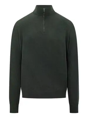 FILIPPO DE LAURENTIIS Half-zip Knit Sweater - Green