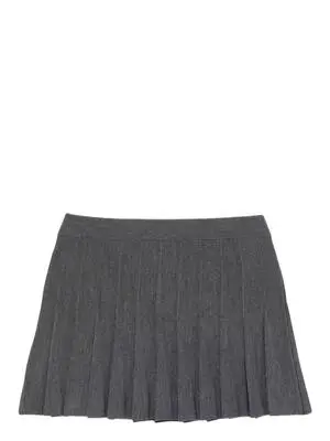 REFORMATION Mina Pleated Skirt - Grey