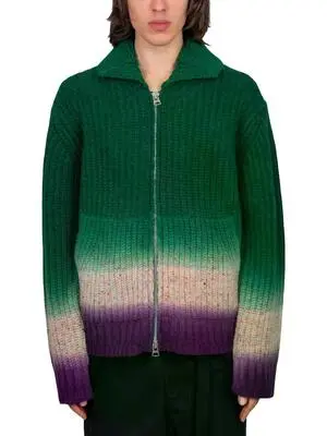 Sacai Garment-dyed Cardigan - Green