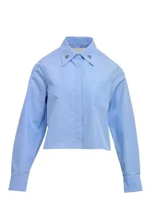 3.1 Phillip Lim Embellished Collared Top - Blue