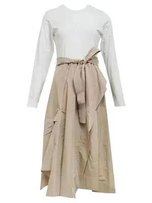 3.1 Phillip Lim Tie-waist Panelled Midi Dress - Neutrals