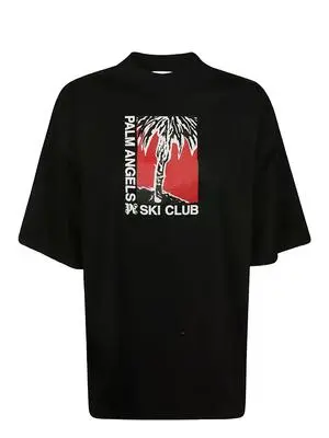 Palm Angels Ski Club Cotton T-shirt - Black