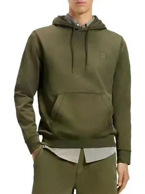 BOSS Logo Patch Hooded Sweatshirt - Green