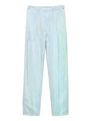 Prada Striped Silk Trousers - Blue