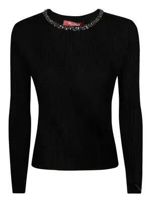 Max Mara Catone Crystal-embellished Top - Black