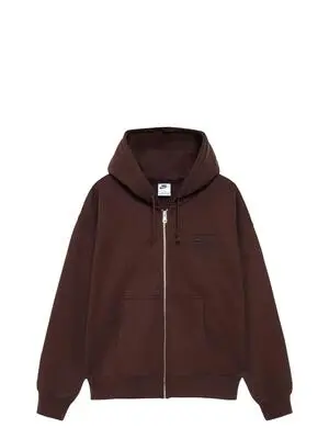 StÜssy X Nike Stone Washed Fleece Zip Hoodie - Brown