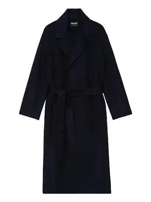 Zadig&Voltaire Meli Tie-belt Wool-blend Coat - Encre
