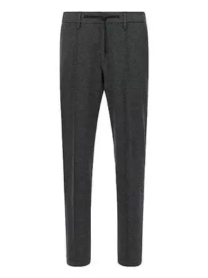 Boggi Milano Drawstring-waist Stretch-jersey Trousers - Dark Grey