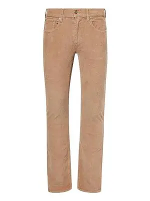 7 For All Mankind The Straight Corduroy Stretch-cotton Jeans - Corduroy Silver Mink
