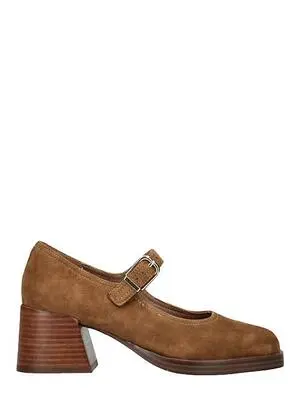 Steve Madden Suede Block-heel Mary-jane Courts - Tan
