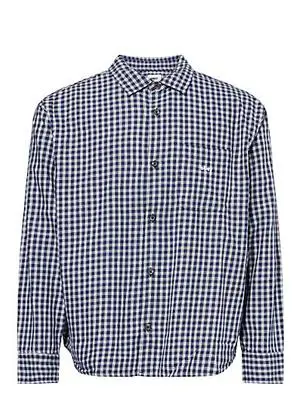 Obey Check-pattern Logo-embroidered Cotton Shirt - Navy Mutli