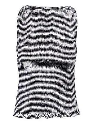 AMY LYNN Sonya Gingham Cotton-poplin Top - Black