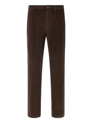 Boggi Milano Straight-leg Stretch-velvet Trousers - Brown