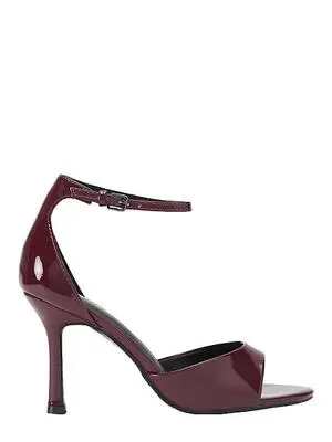Kurt Geiger Serena Faux Patent-leather Heeled Sandals - Wine