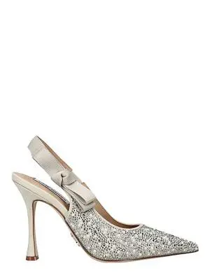 Steve Madden Brylie-p Faux-suede Slingback Courts - White/comb