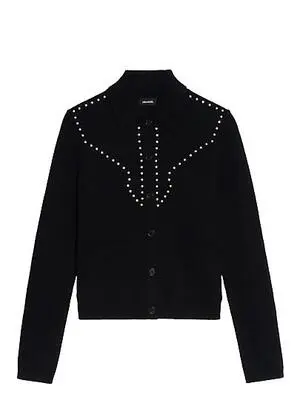 Zadig&Voltaire Stud-embellished Wool And Cashmere Cardigan - Black