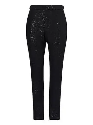 TOM FORD Sequin Straight-leg Wool-blend Trousers - Black