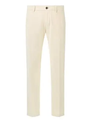 Boggi Milano Straight-leg Stretch-velvet Trousers - Cream