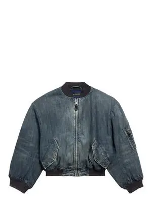 Balenciaga Standard Denim Bomber - Blue