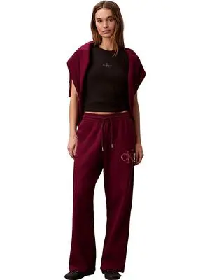 Calvin Klein Calvin Klein Fleece Sequin Monogram Sweatpants Berry Glaze