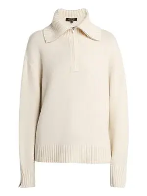 Loro Piana Parksville Cashmere Quarter-zip Sweater - Biancore