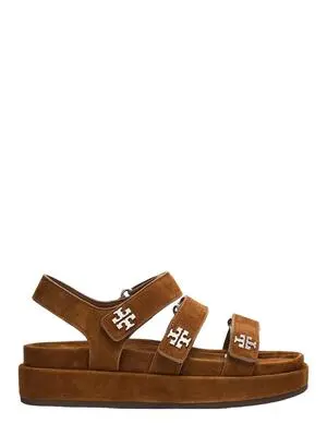 Tory Burch Kira Suede Sport Triple-strap Sandals - Dark Cocoa