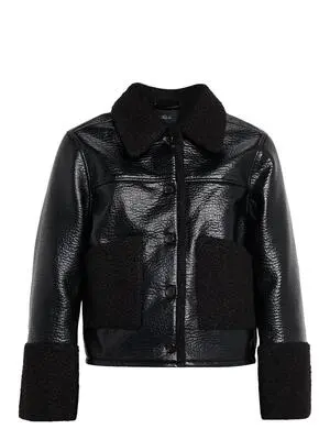 Rails Dria Faux Leather Bomber Jacket Black Shea