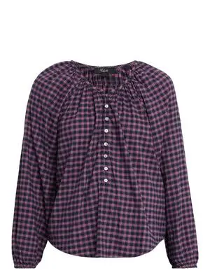Rails Indi Check Babydoll Blouse Rose Check