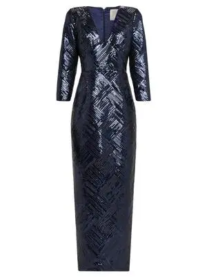 MILLY Jenna Sequin Gown - Navy Black