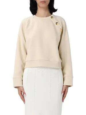 Pinko Button Detailed Sweatshirt Sand