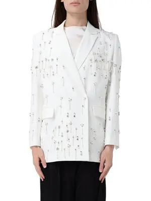 Pinko Embellished Double Breasted Jacket - White