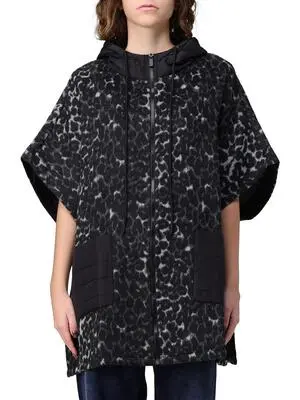 TWINSET Animal Print Cape - Black