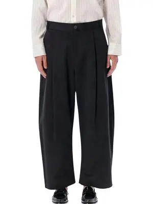 Studio Nicholson Wide-Leg Pleated Trousers Black