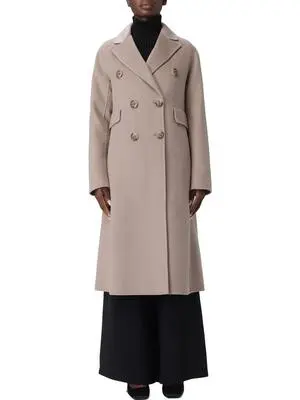 HANITA Long Double-breasted Coat - Dove Grey
