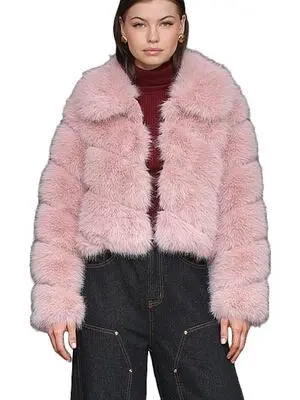 Victoria's Secret Avec Les Filles Luxe Faux-fur Paneled Coat - Pink