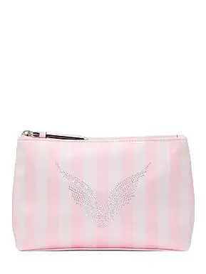 Victoria's Secret Satin Pouch With Crystal Embellishments - Print