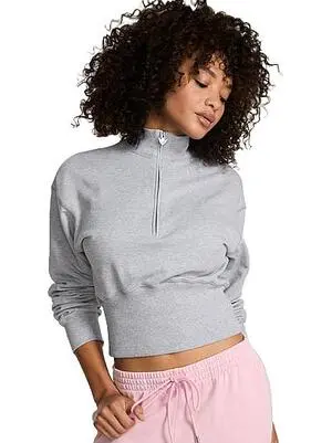 Victoria's Secret Angel Essentials Terry Half-zip Sweatshirt - Grey