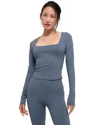 Alo Yoga Softsculpt Precision Long Sleeve Top - Bluestone