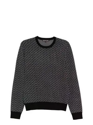 Michael Kors All-over Logo Print Crewneck Sweatshirt - Black
