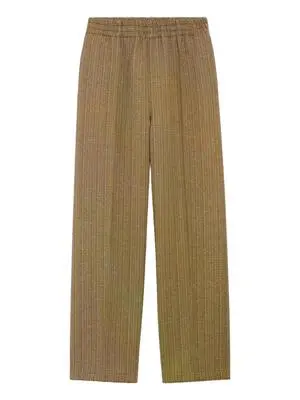 Ami Herringbone Wool Trousers - Brown