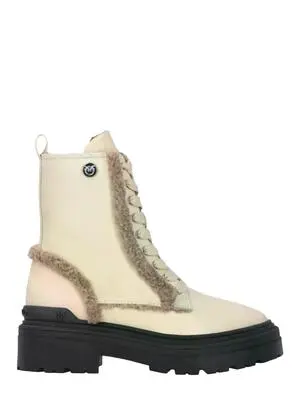 Pinko 55mm Lace-up Boots - Neutrals
