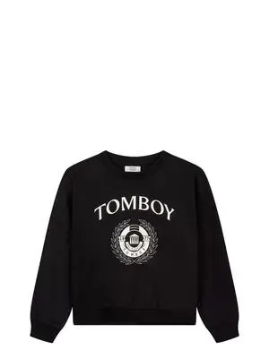 STUDIO TOMBOY Graphic Print Sweatshirt - Black