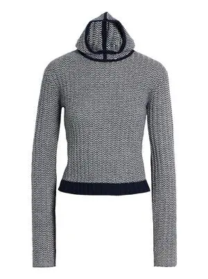 Perfect Moment Jazzy Jacquard-knit Wool And Cashmere-blend Hoodie - Navy