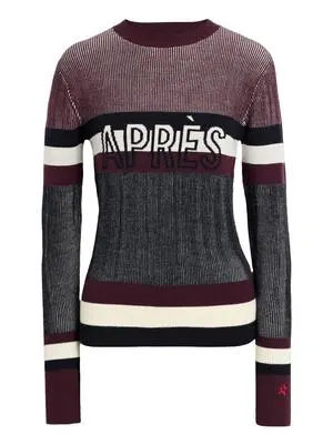 Perfect Moment Intarsia Merino Wool Sweater - Burgundy