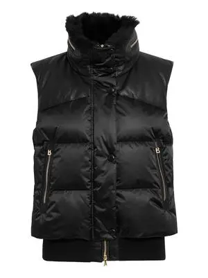 Bogner Nelli Leather-paneled Quilted Down Vest - Black