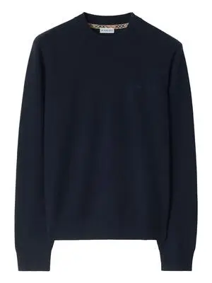 Burberry Cashmere-blend Slim Sweater - Navy